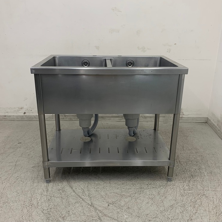 【ただいま商談中】【中古】 A08751 2槽シンク バックガード無しタイプ ステンレス 流し台 W900 x D600 x H800 mm 【業務用】【厨房用】【家財おまかせ便】 | 板金 ...