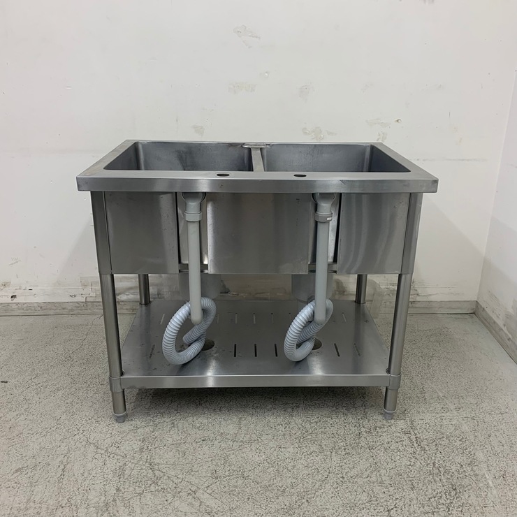 【ただいま商談中】【中古】 A08751 2槽シンク バックガード無しタイプ ステンレス 流し台 W900 x D600 x H800 mm 【業務用】【厨房用】【家財おまかせ便】 | 板金 ...