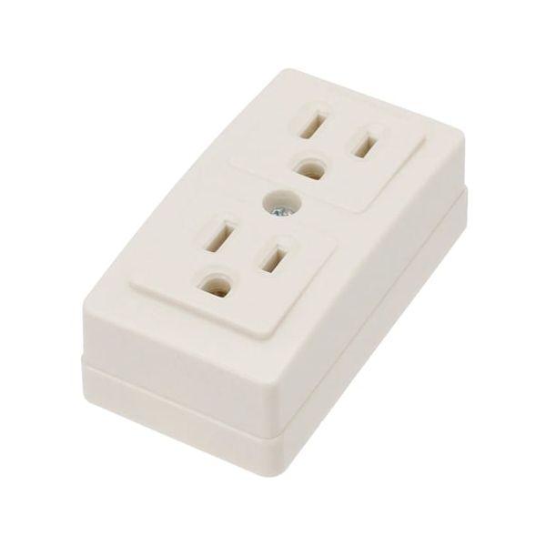 パナソニック WK3004W 接地ダブルコンセント Panasonic パナソニック電工 15A 125V ミルキーホワイト 露出コンセント ...