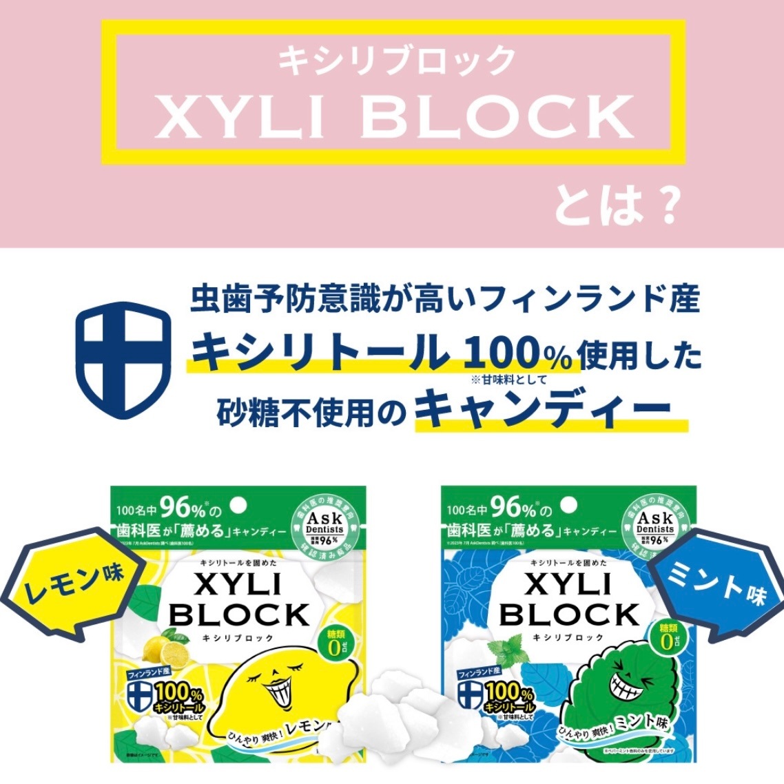 キシリブロック XYLI BLOCK 60個セット【レモン味30個】【ミント味30個】 | 食品 | いいコトたくさん！イーエジソン