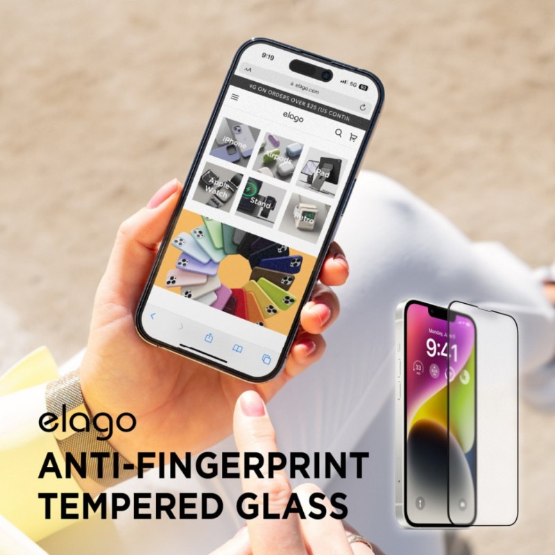elago ANTI-FINGERPRINT TEMPERED GLASS for iPhone14 | すべての商品 | elago 日本 ...
