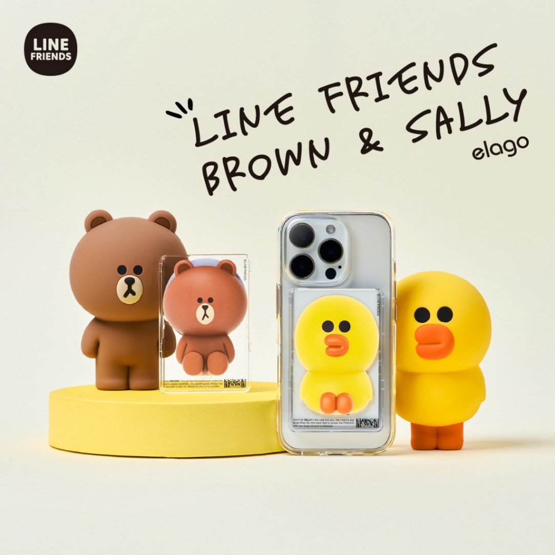 elago LINE FRIENDS Brown & Sally CLEAR CARD POCKET for iPhone with ...