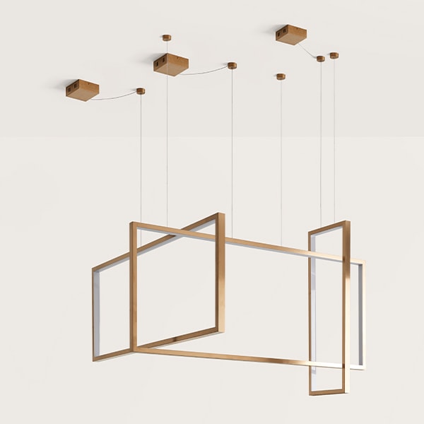 【aromas】 スペイン・インテリア照明「FRAME」ペンダントライト ブラック／ブロンズ (W300×D36×H900mm) | EL JEWEL