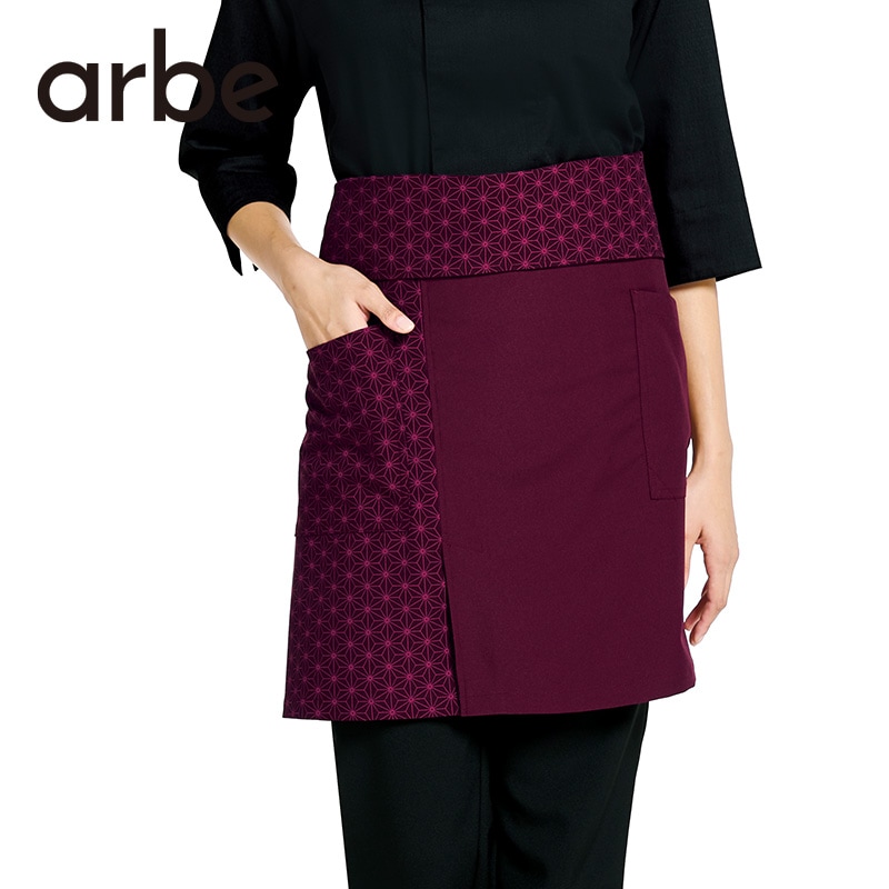 [公式] アルベ 切子柄ショート丈エプロン DN8914