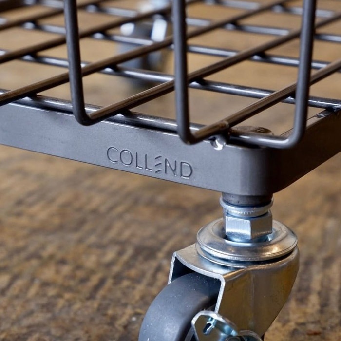 ワゴン キャスター付き 2段 ワイヤー バスケット トロリー （15L） COLLEND コレンド 幅286×奥行391×高さ261mm 耐荷重1台あたり10kg 1台単位 ハンドル付 ...