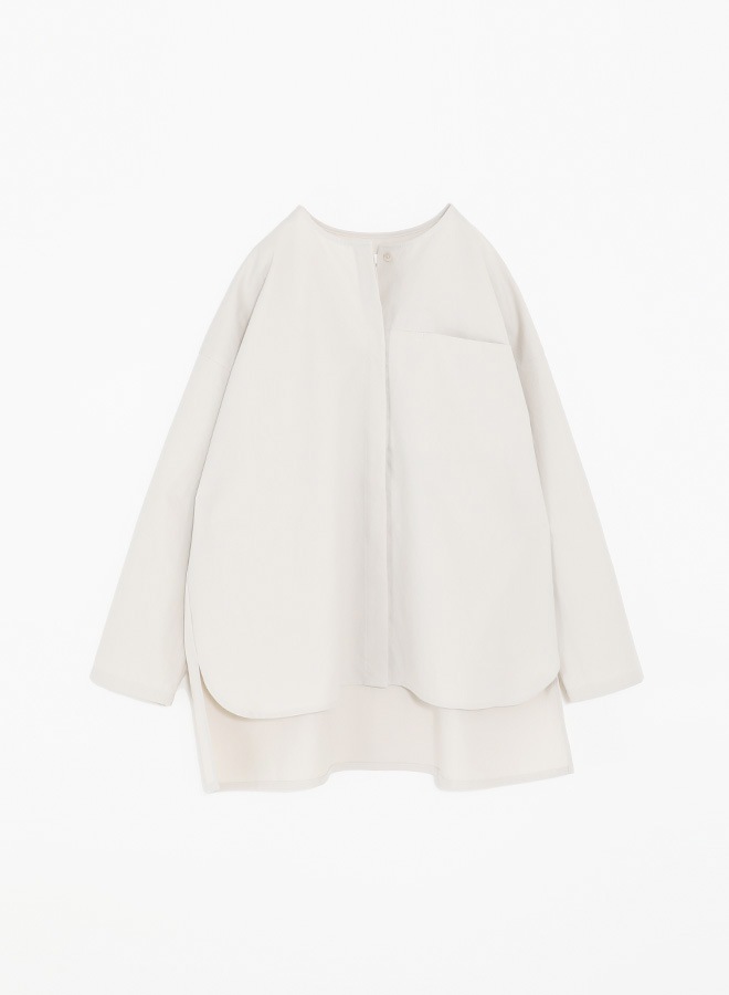 evam eva｜cotton no collar shirt｜ladies',tops