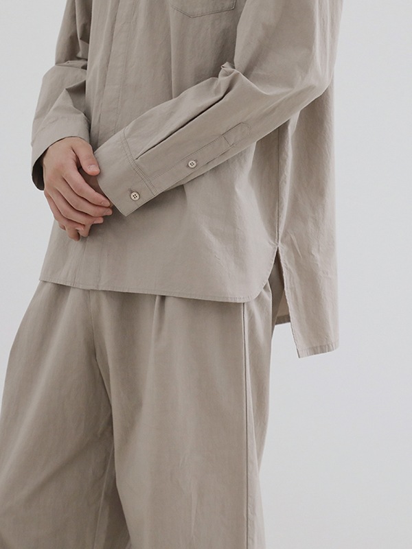 evam eva｜cotton no collar shirt [men's]｜men's