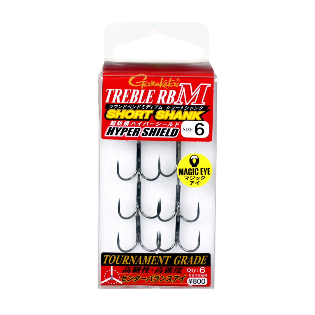 がまかつ Treble RB-M short shank ／ トレブルRB-Mショートシャンク（ハイパーシールド） | フック | Fishing Gear Monochrome