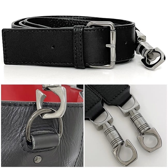 クリスチャン ルブタン 2way トートバッグ f-23243 ブラック レッド 美