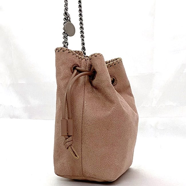 ステラマッカートニー チェーン ショルダーバッグ f-22278 ベージュピンク ファラベラ 700204 W9132 美品 巾着 フェイクレザー 中古 STELLA McCARTNEY ミニ バケット チェーンバッグ シンプル クロスボディ レディース ミニバッグ 人気 ブランド 本物 鑑定済み ステラマッカートニー チェーン ショルダーバッグ f-22278 ベージュ