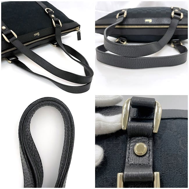 グッチ トートバッグ ec-23429 ブラック GGキャンバス 141470 美品