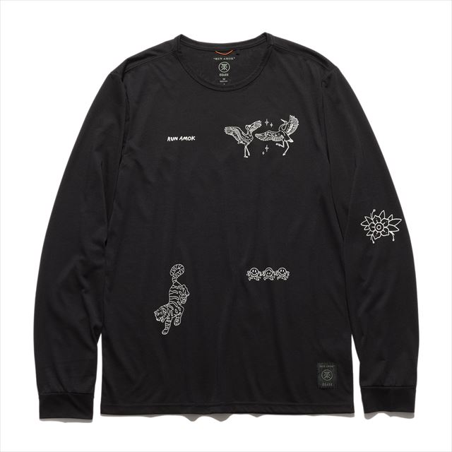 Run Amok ラン・アモック ランニング 長袖Tシャツ Mathis LS RK402-BLK メンズ ブラック | ウエア,トップス ...