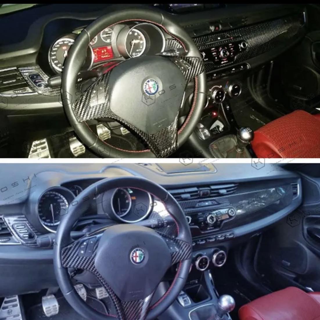 KOSHI Alfa Romeo Giulietta カーボンダッシュボードカバー【左ハンドル】｜ラテン車の雑貨とパーツ通販 FLATOUT