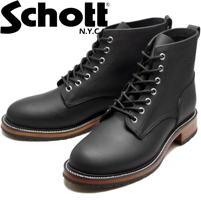 Schott ONE STAR MAGNUM BOOTS ショット ワンスター マグナムブーツ S25506 ブラック ワークブーツ メンズ ...