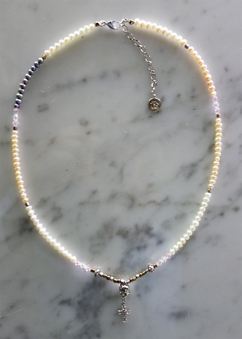 MP1462 Freshwater Pearl Bead x Swarovski Crystal Petit HibiSkull ...