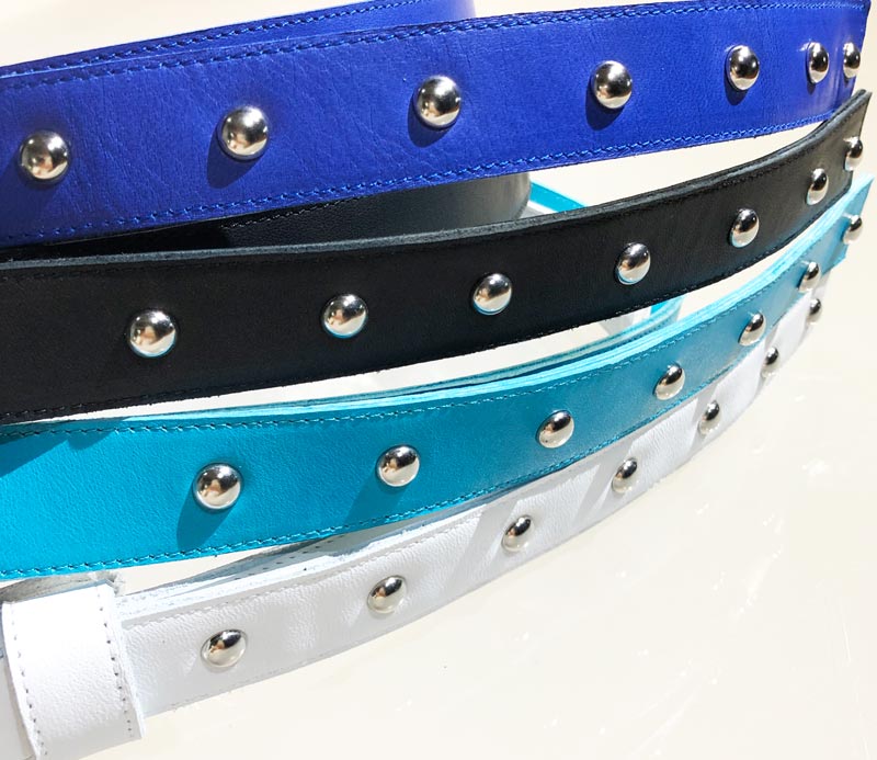 MP2850 Horse Leather Round Ring Return Studs Belt #01S SUPER WHITE ...