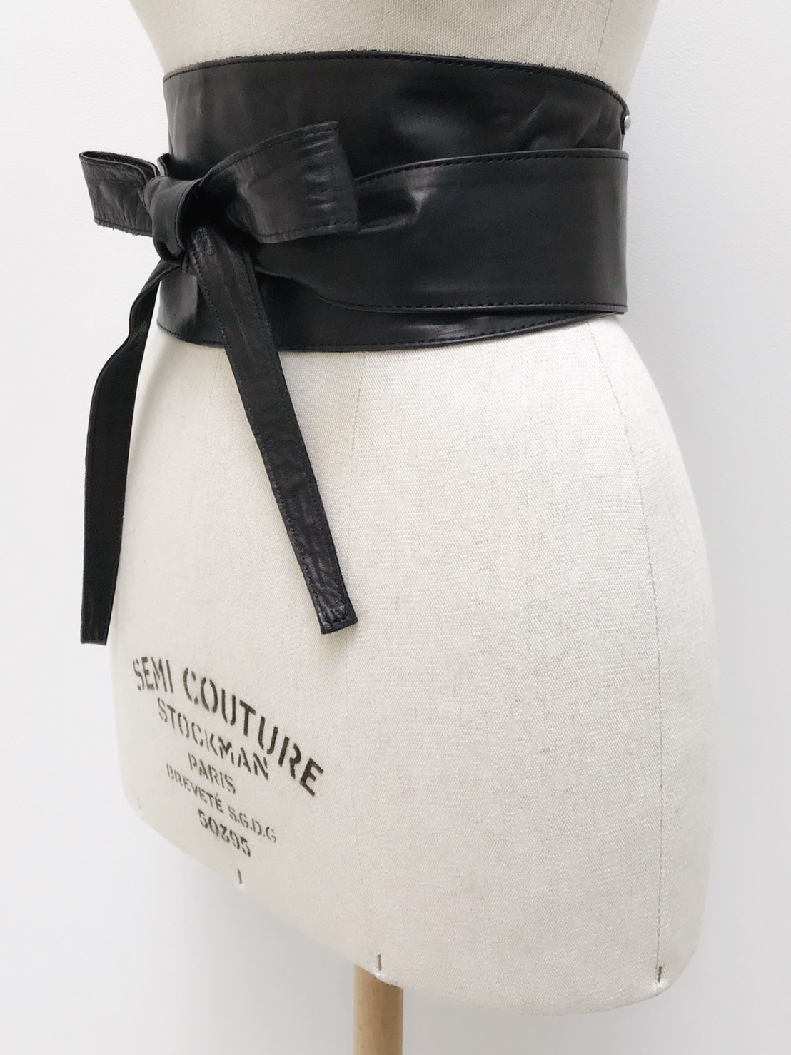 ML2502 WOMEN : Horse Hide Leather Long Wrap Sash Belt #09 Black | WOMEN ...