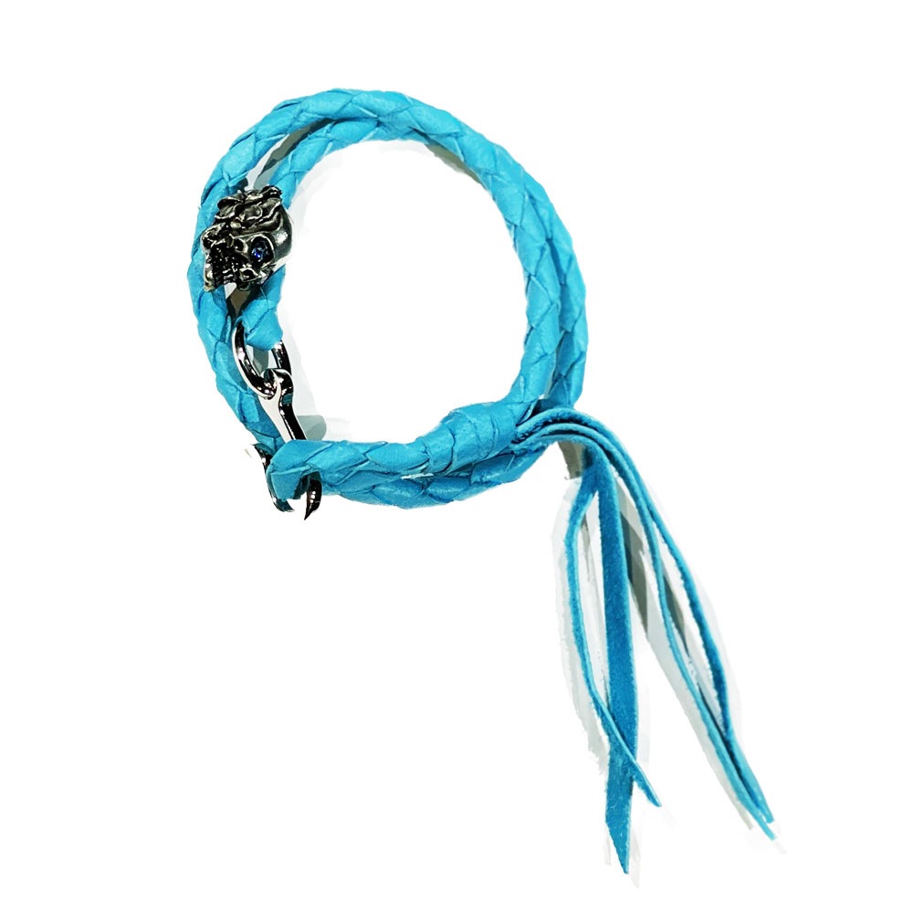MP1406RP23 HORSE HIDE LEATHER Braided 2Roll Bracelet #84 Turquoise ...