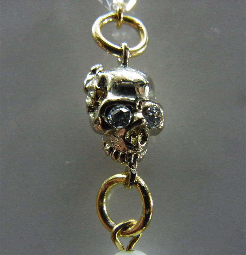 MP1453 Pearl shell Bead x Swarovski Crystal Petit HibiSkull* Huge ...