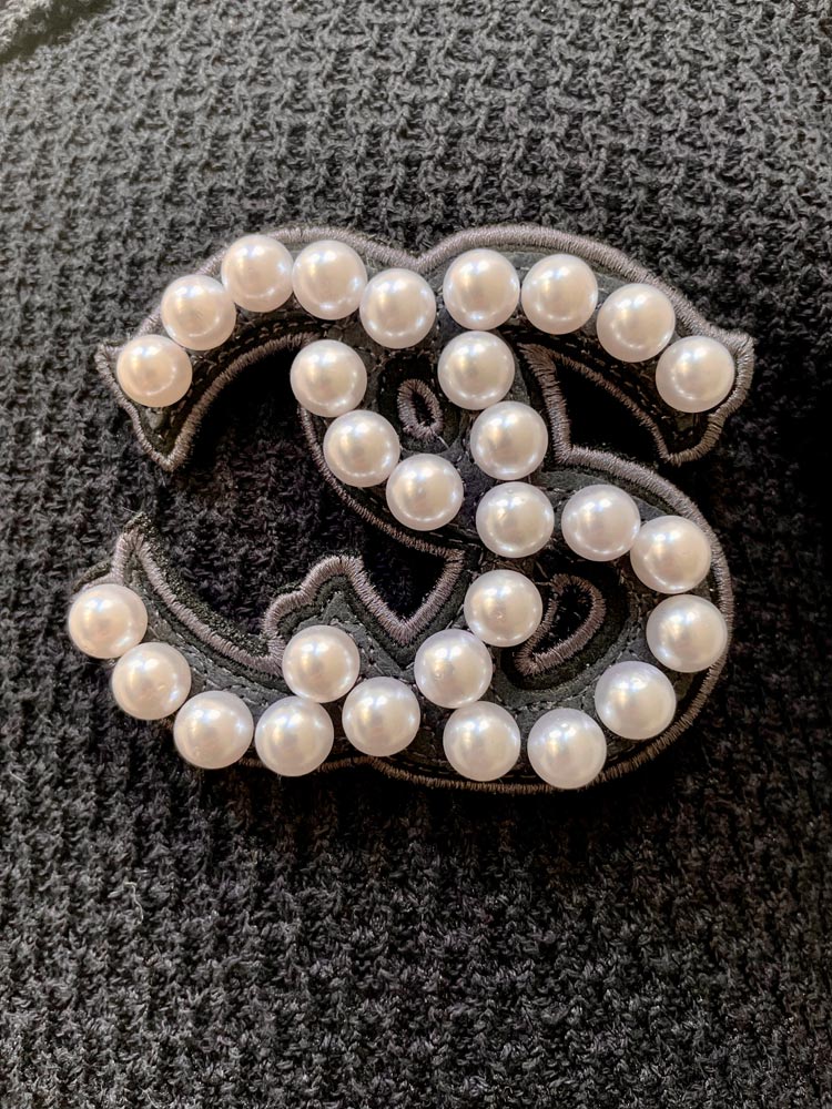 MK3054 CHAIN RUSSELL KNIT (CS BROOCH SET)【HI-END MODEL】PULL OVER #BLACK ...