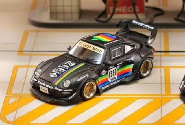 新品 SW Street Weapon 1/64 RWB 993 Matte Black Apple Racetrack Low Tail ...