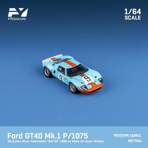 予約 FY64019 Finclassically 1/64 フォード GT40 Mk1 P/1075 1968 Le Mans Winner ...