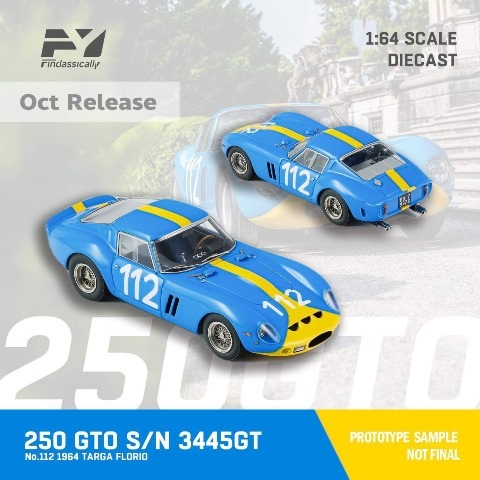 新品 FY64015 Finclassically 1/64 250 GTO S/N 3445GT 1964 TARGA FLORIO ...