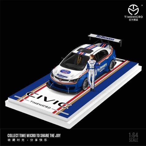 予約 TM645718-1 TimeMicro TM 1/64 ホンダ シビック Honda Civic Type-R FD2 Rothmans #1 フィギュア付き, Boost Gear ...