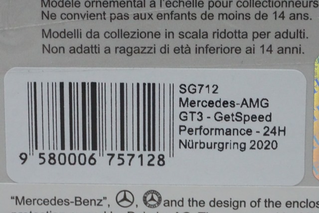 1/43 スパーク SG712 メルセデス AMG GT3 GetSpeed Performance ニュルブルクリンク 24h 2020#8 ...