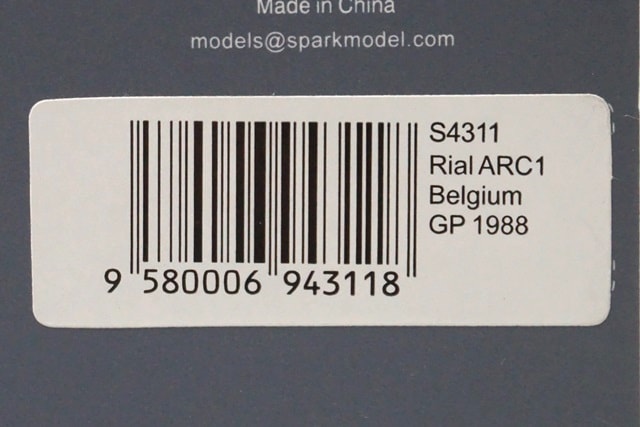 1/43 スパーク S4311 Rial リアル ARC1 ベルギーGP 1988 #22 A.チェザリス, Boost Gear ミニカー通販
