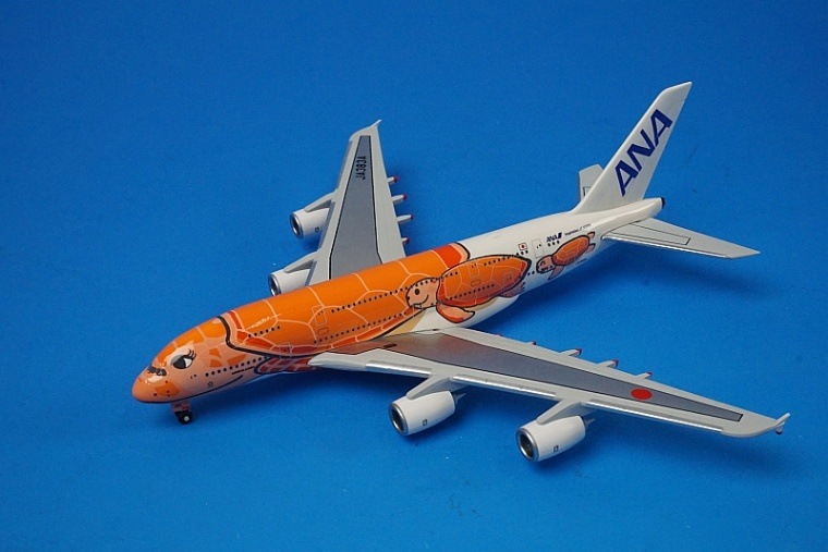 1/500 A380-800 ANA FLYING HONU サンセットオレンジ WiFiレドーム･ギアつき JA383A [NH50081] 全日空商事/中古｜4961506500813 ...