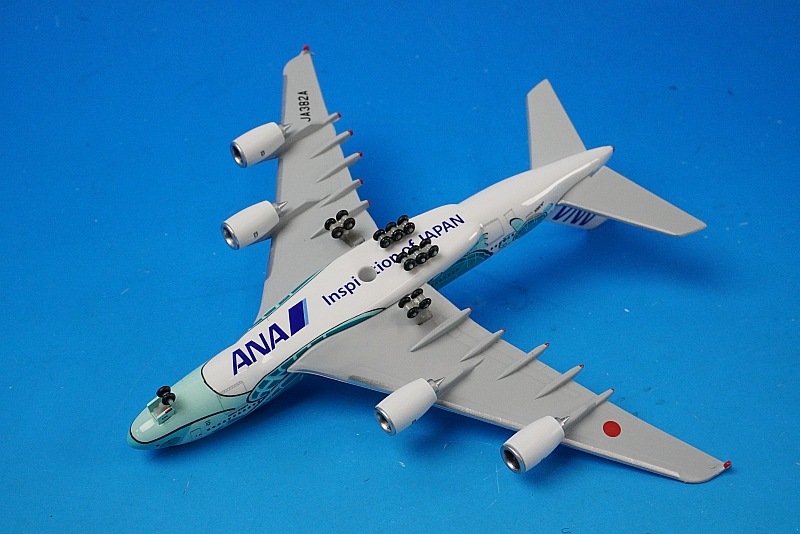 1/500 A380-841 ANA FLYING HONU ANA エメラルドグリーン WiFiレドーム･ギアつき JA382A [NH50092] 全日空商事/中古 ...