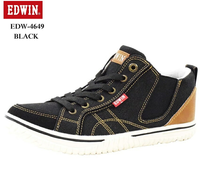 EDWIN(エドウィン) EDW-4649 レディス 軽量 レースアップサイドゴアカジュアルスニーカーブーツ ミッドカット 通学 シューズにも最適 | レディス | フューチャーロード