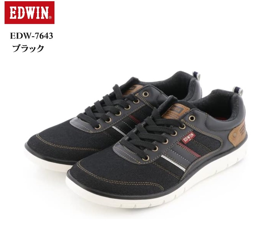 EDWIN(エドウィン)EDW-7643 メンズ 軽量 レースアップカジュアルスニーカー 伸縮性のあるストレッチ素材を使用 通学シューズにも最適 | メンズ | フューチャーロード