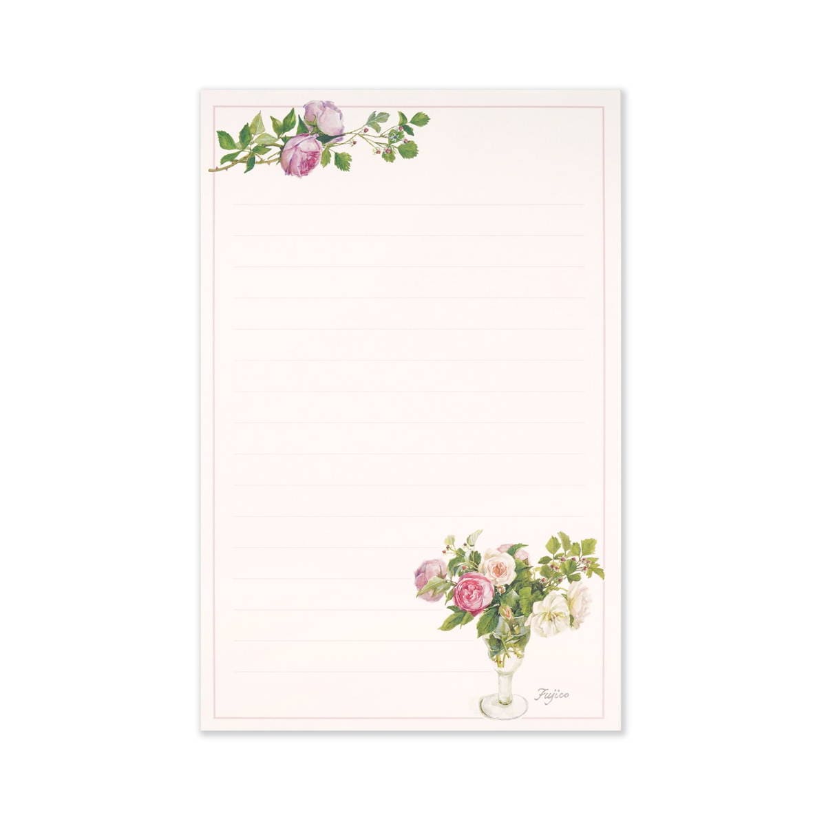 【FSC認証製品・森林認証紙使用】 レターセット シール付 橋本不二子 ローズ｜lst-244 | 新商品 | フロンティア公式オンラインショップ