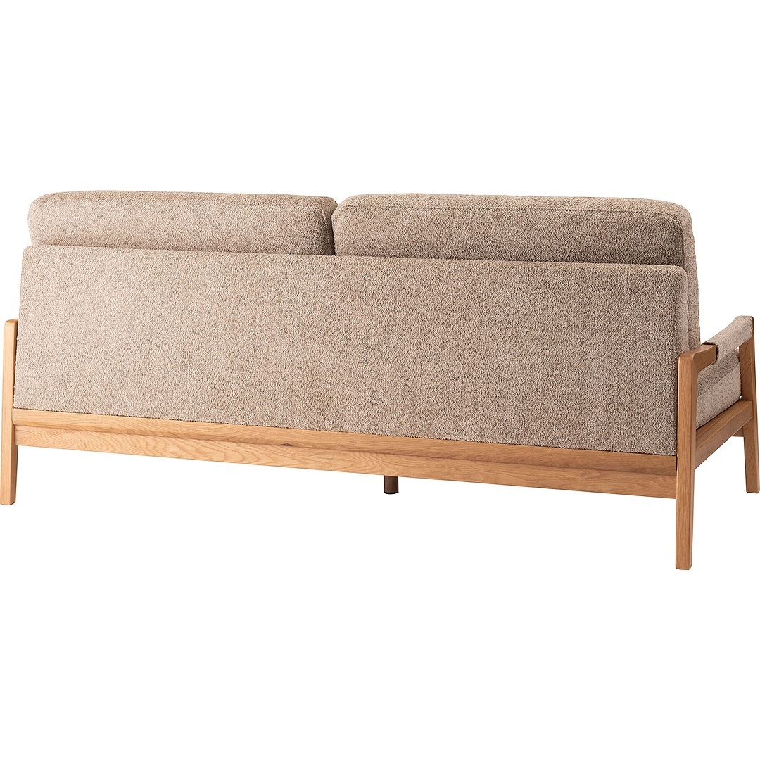 3人掛けソファ F1105 ベージュ・カーキ(ブークレ生地)/オーク材 ウレタン塗装 | ソファ | FUJIKA オンラインストア