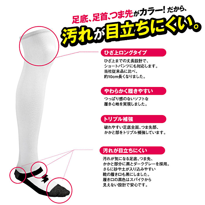 エスエスケイ 3足組 ソックス 足底カラータイプ 24-27cm SSK 【野球・ソフト】 野球用品 靴下 ストッキング パンダソックス 膝上 ロング ウェア小物 大人 一般 ...