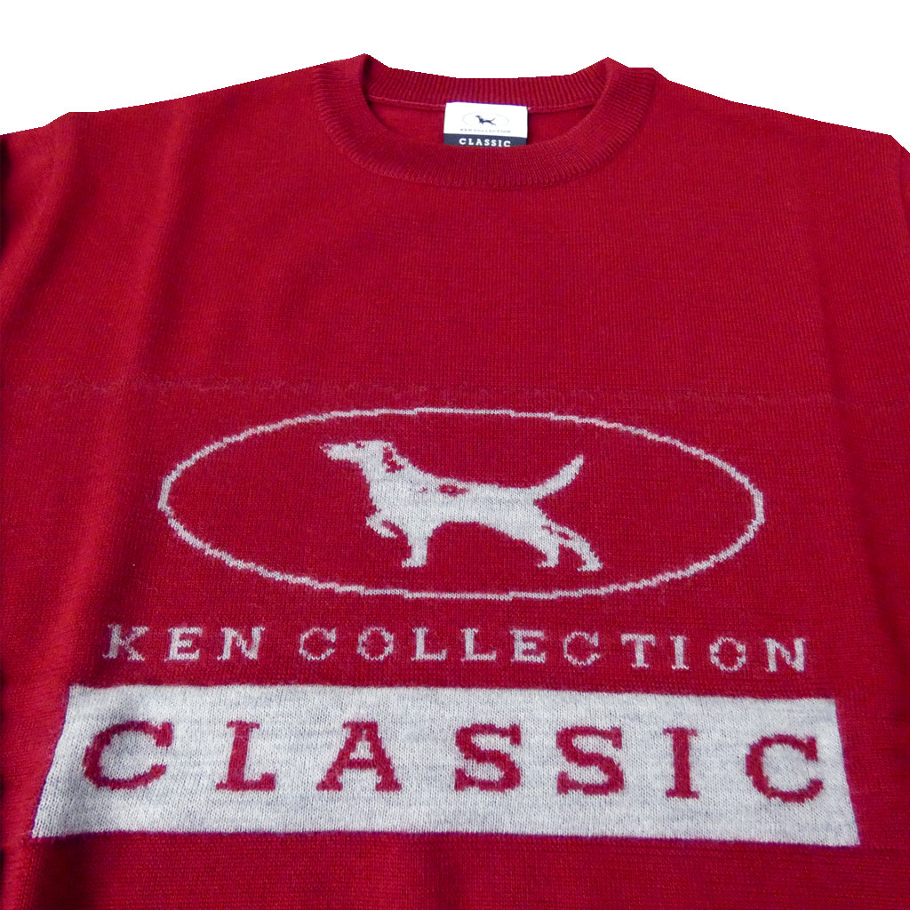 KEN COLLECTION CLASSIC(ケンコレクションクラシック) クルーネックセーターメンズ 秋冬 ワインレッド 0766 L ...