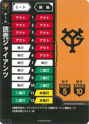 【CSD04-G】TEAM-G01 読売ジャイアンツ C | セ・リーグ スタートデッキ「読売ジャイアンツ」 | ドリームオーダー専門店フルアヘッド