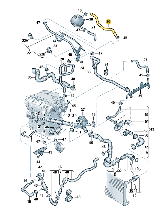 【純正品】 ウォーターホース 「リザーバータンク＞ウォーターパイプ」 Golf4（03～06年） | VWパーツ/VWアクセサリー,ゴルフシリーズ/カブリオレ （Mk1.2～）,冷却・ヒーター ...
