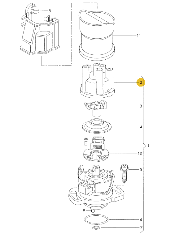 BOSCH ディストリビューターキャップ T4 VANAGON(ヴァナゴン)（AAF/ACU等） | VWパーツ/VWアクセサリー,T4ヴァナ ...
