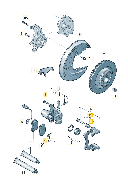 【取寄商品】【純正品】 フロントブレーキキャリパーボルト 「1セット」 T5/T6（10～17年） | VWパーツ/VWアクセサリー,T5 ...