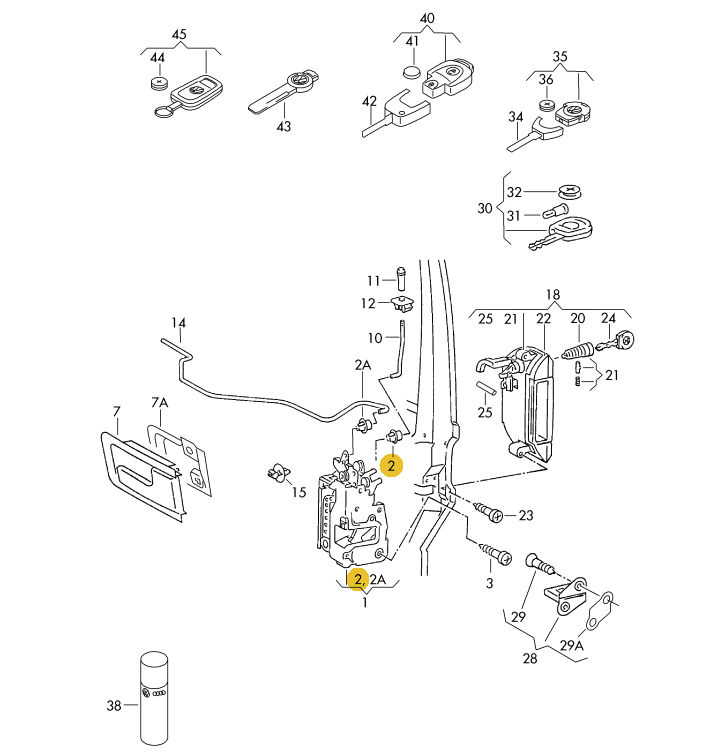 【純正品】 ドアロッククリップ T4 VANAGON(ヴァナゴン)（91～04年） | VWパーツ/VWアクセサリー,T4ヴァナゴン/ユーロ ...