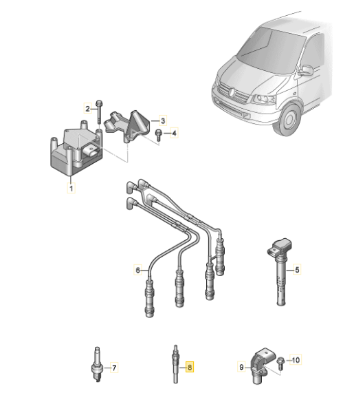 【純正品】 グロープラグ T5 （03～15年） | VWパーツ/VWアクセサリー,T5・T6・T6.1・T7 トランスポーター/カラベル ...