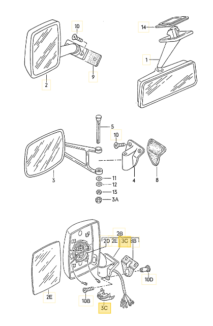 【純正品】 ドアミラーカバー T3 VANAGON(ヴァナゴン) | VWパーツ/VWアクセサリー,T3ヴァナゴン/カラベル,ボディ・エクステリア,ドアミラー関係 | VWパーツ&アウトドア ...