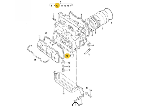 【純正品】 シリンダーヘッドシーリングキャップ T3 VAANGON(ヴァナゴン)（85～92年） | VWパーツ/VWアクセサリー,T3ヴァ ...