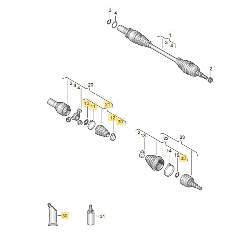 【純正品】 ドライブシャフトインナーブーツキット T5/T6（03～19年） | VWパーツ/VWアクセサリー,T5・T6・T6.1・T7 ...