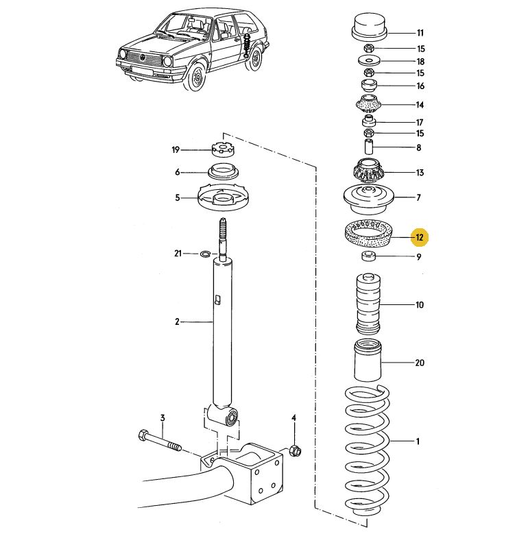 TOPRAN リアショックアッパーシート Golf（86～98年） | VWパーツ/VWアクセサリー,ゴルフシリーズ/カブリオレ （Mk1.2～）,足廻りパーツ,ショック関係 | VWパーツ ...