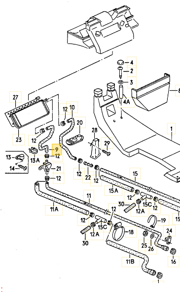ウォーターホース 「ヒーターコア」 T3 VANAGON(ヴァナゴン)（80～91年） | VWパーツ/VWアクセサリー,T3ヴァナゴン ...
