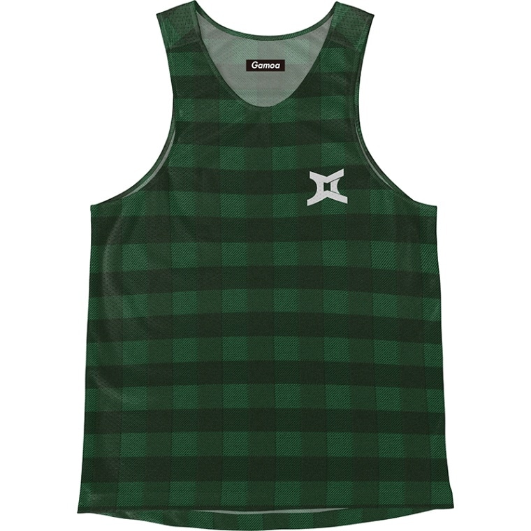Singlet Ombre Check Green | GAMOA ORIGINAL,SINGLET Men's | Gamoa -ストリート ...
